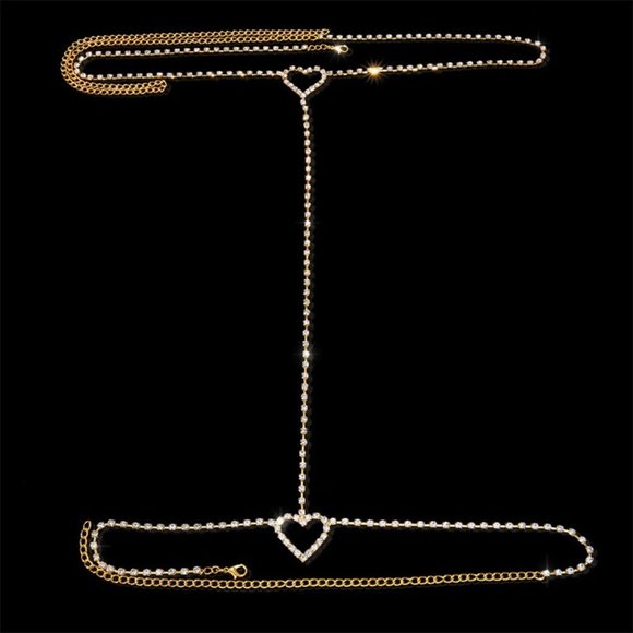 CaliShadow | Jewelry | Rhinestone Heart Leg Thigh Chain Jewelry Women ...